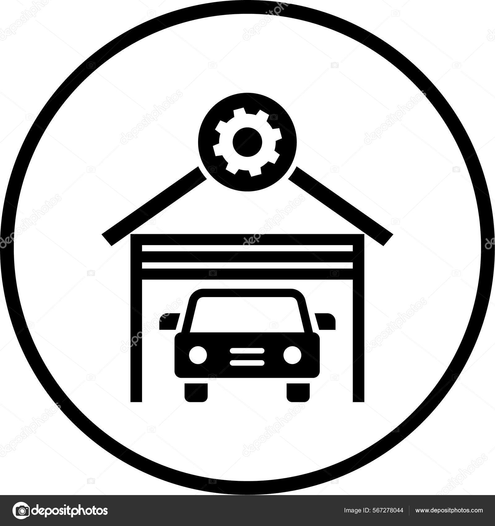 Car Garage Icon Outline Illustration Home Vector Icons Web Stock Vector ...