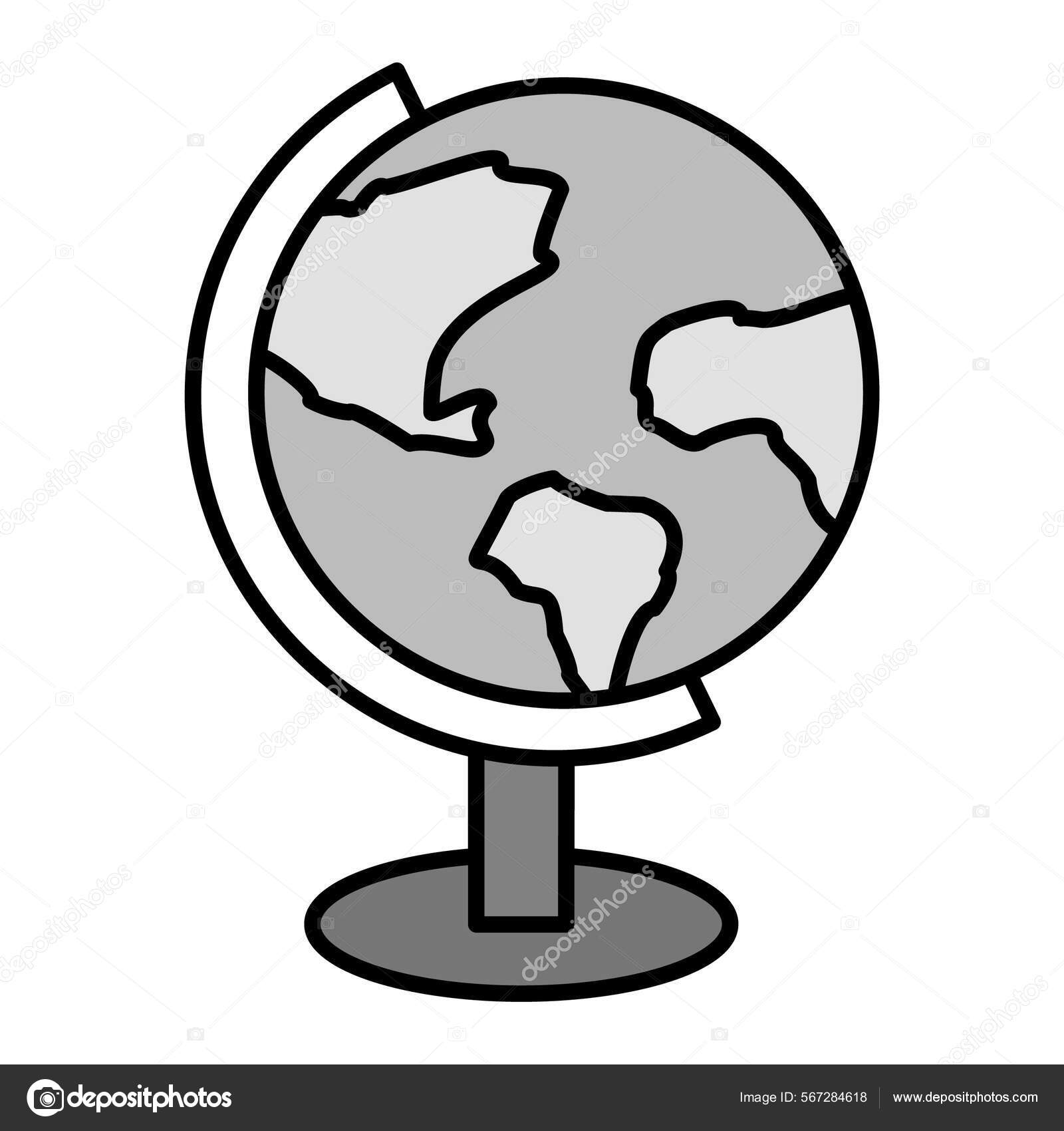 Mundo Icono Globo Esquema Ilustración Iconos Vectoriales Geográficos ...