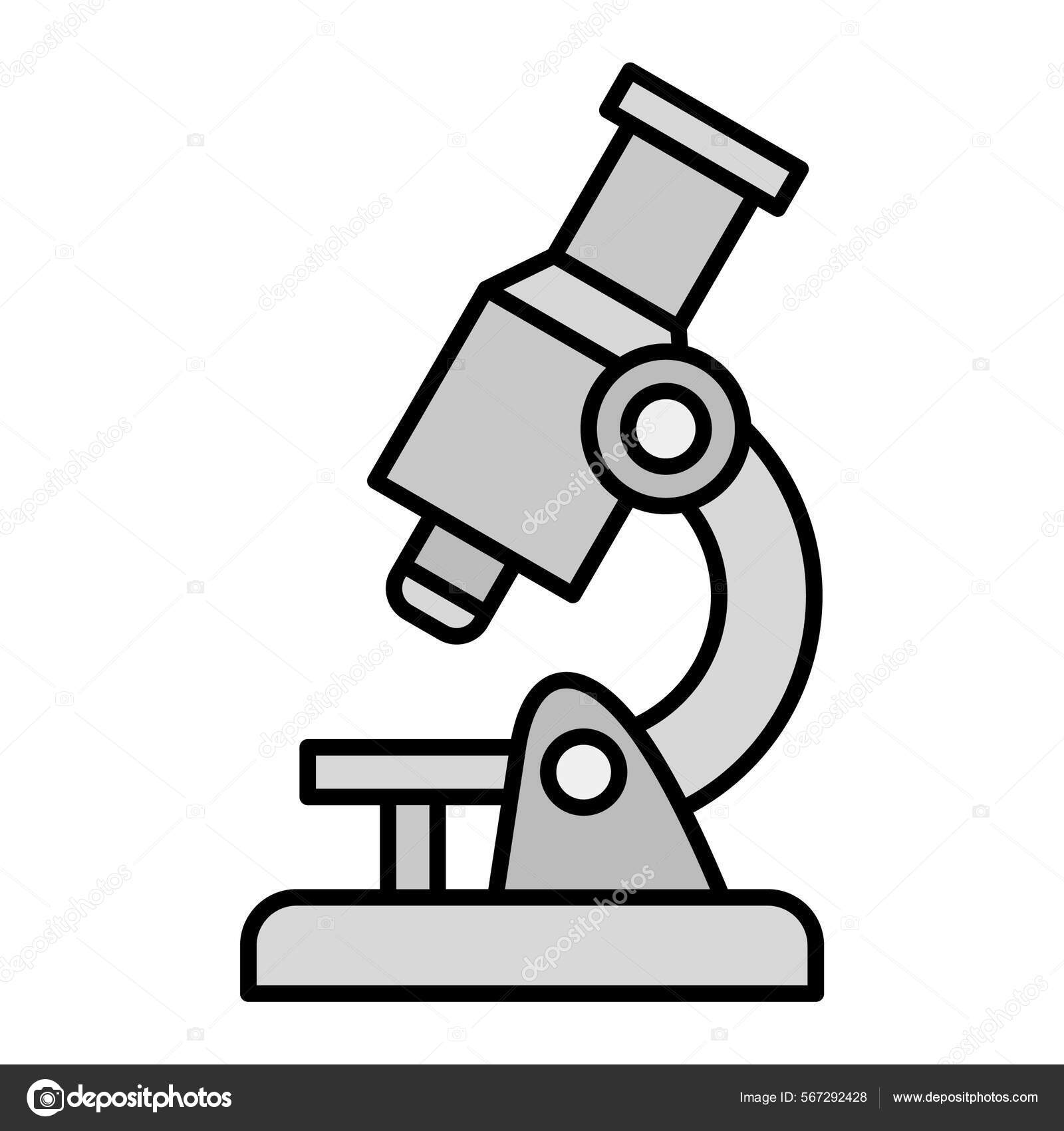 Icono Del Microscopio Esbozar Ciencia Laboratorio Vector Símbolo Stock ...