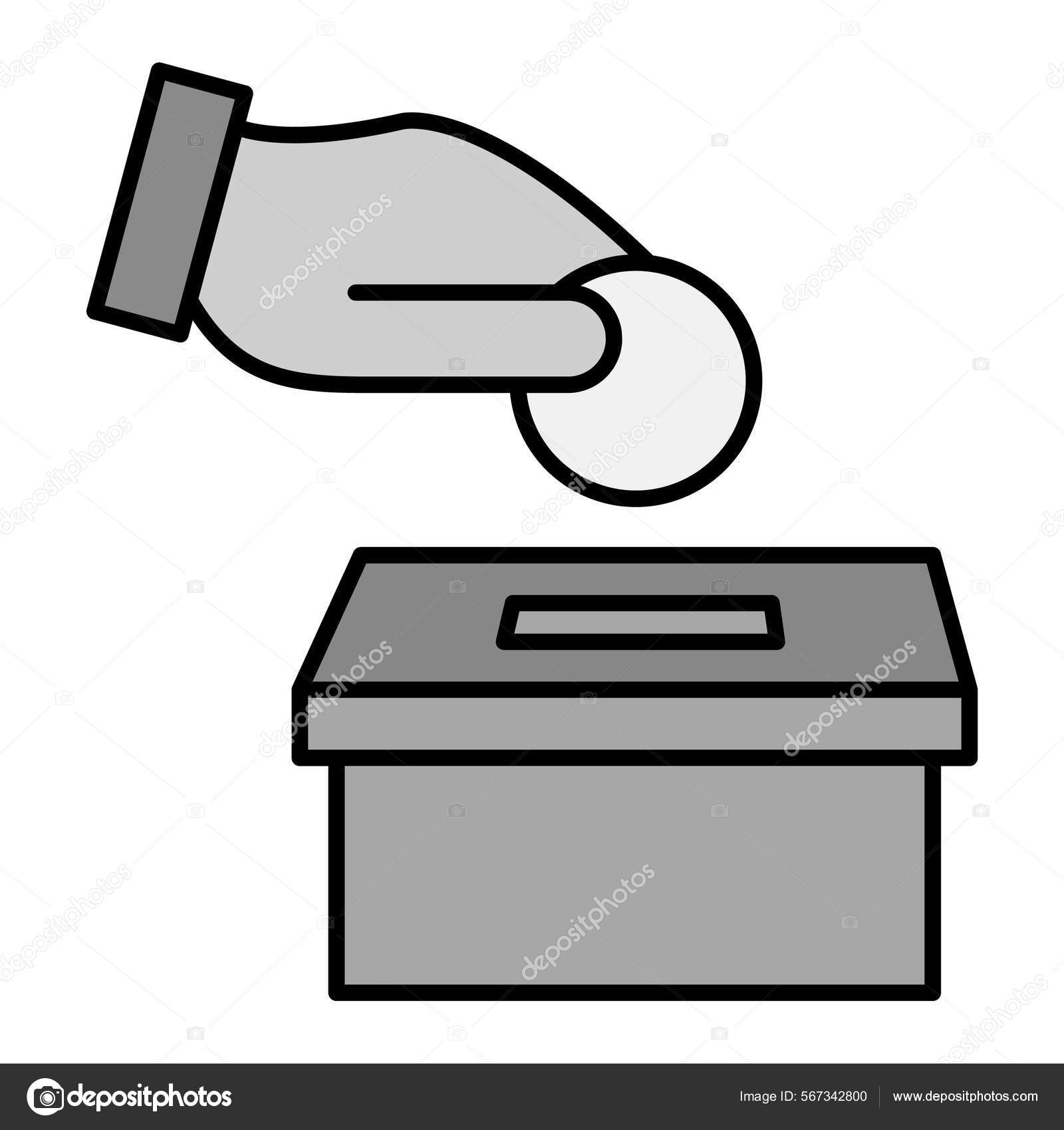 Hand Coin Box Icon Outline Illustration Charity Vector Icons Web imagem ...