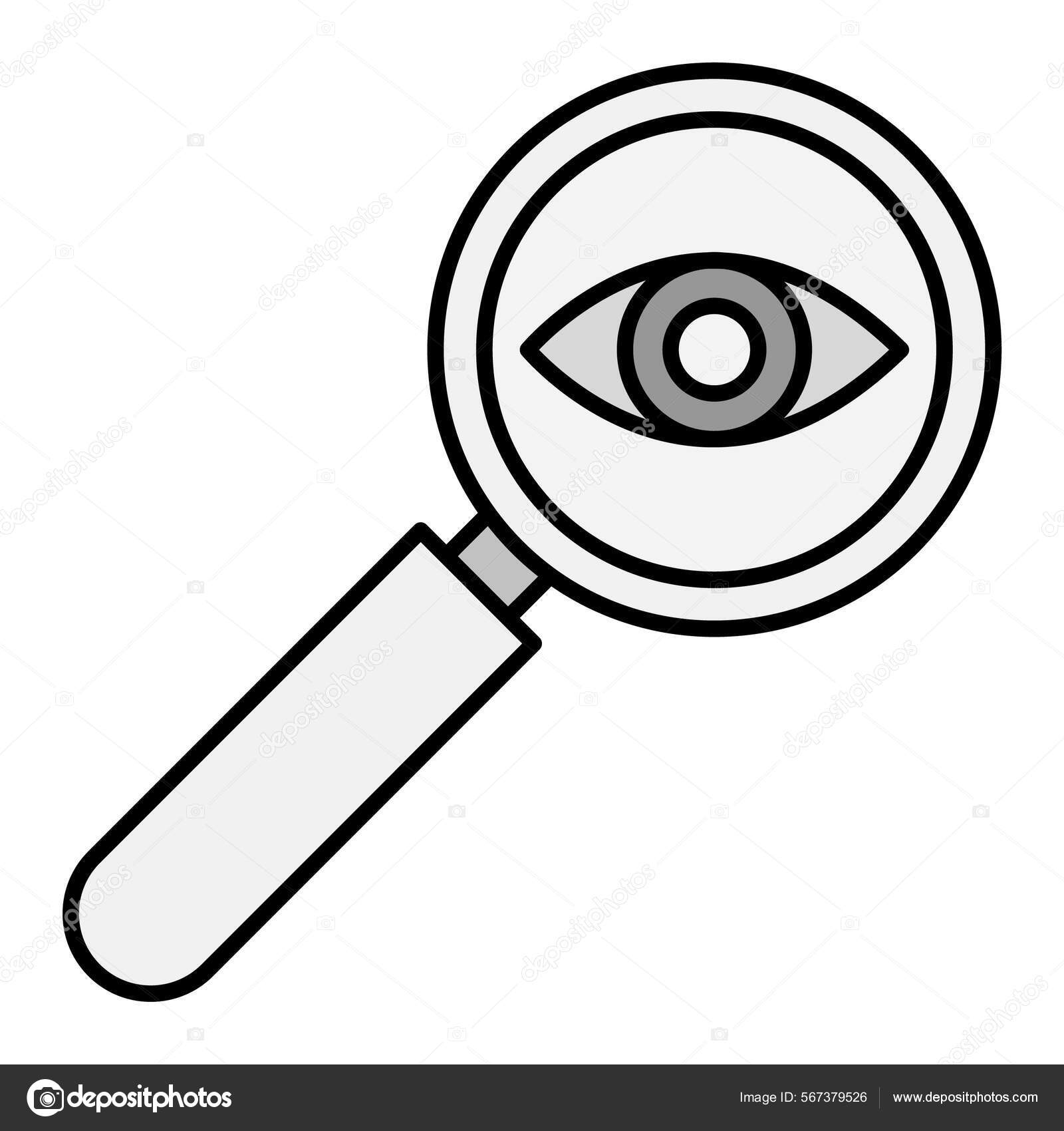 Lupa Con Icono Lupa Sobre Fondo Blanco Ilustración Vectorial Vector de ...