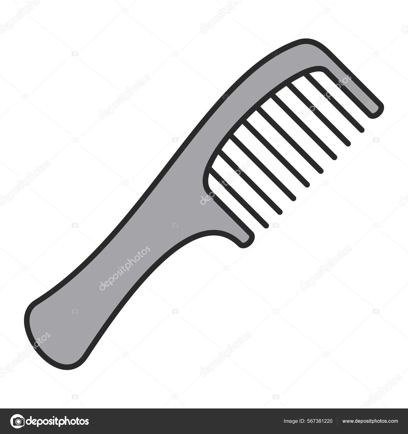 Hair Comb Icon Black White Vector Illustration Stock Vector Image by ...
