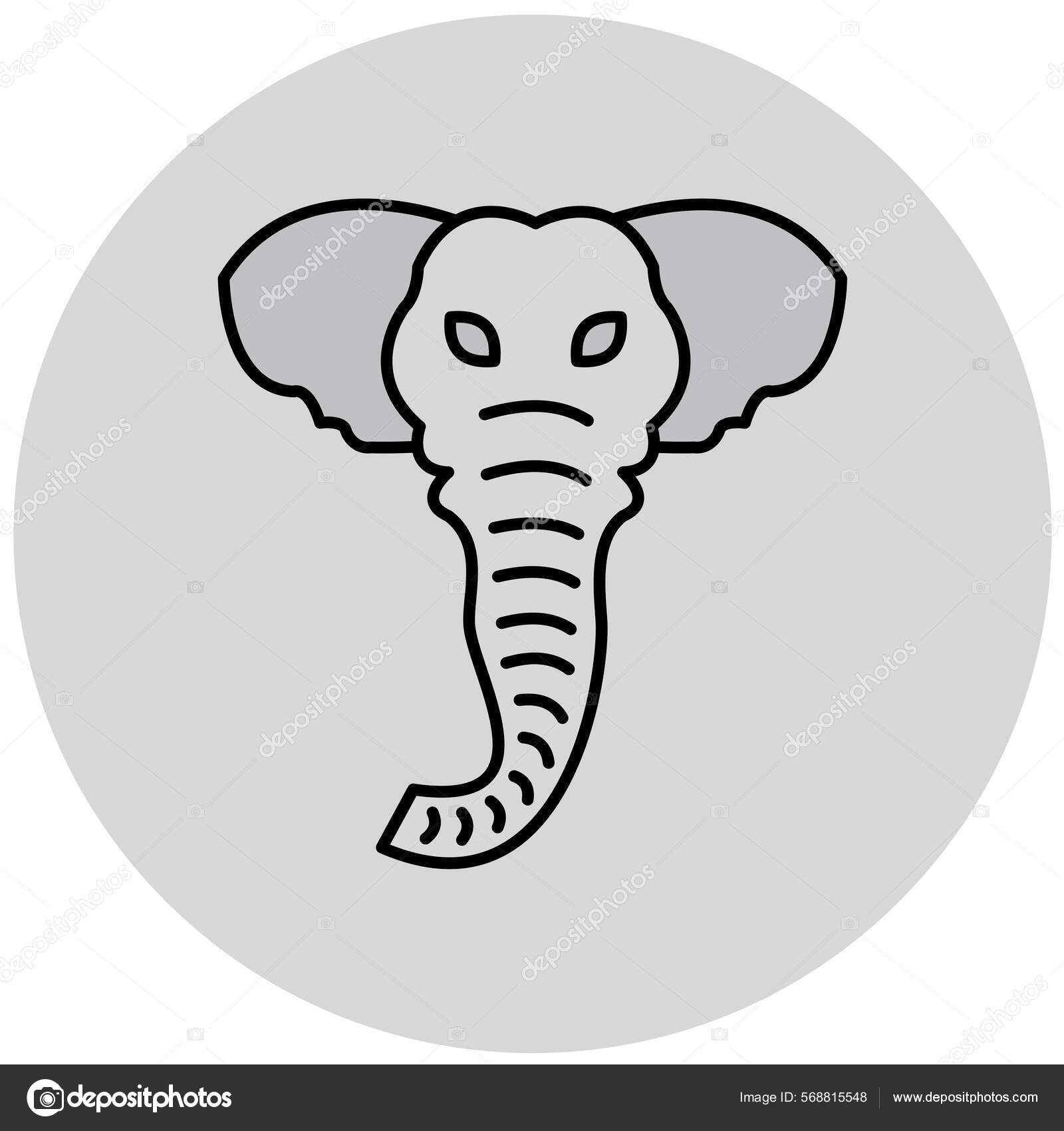 Elephant Icon Black Style Isolated White Background Vector Illustration ...