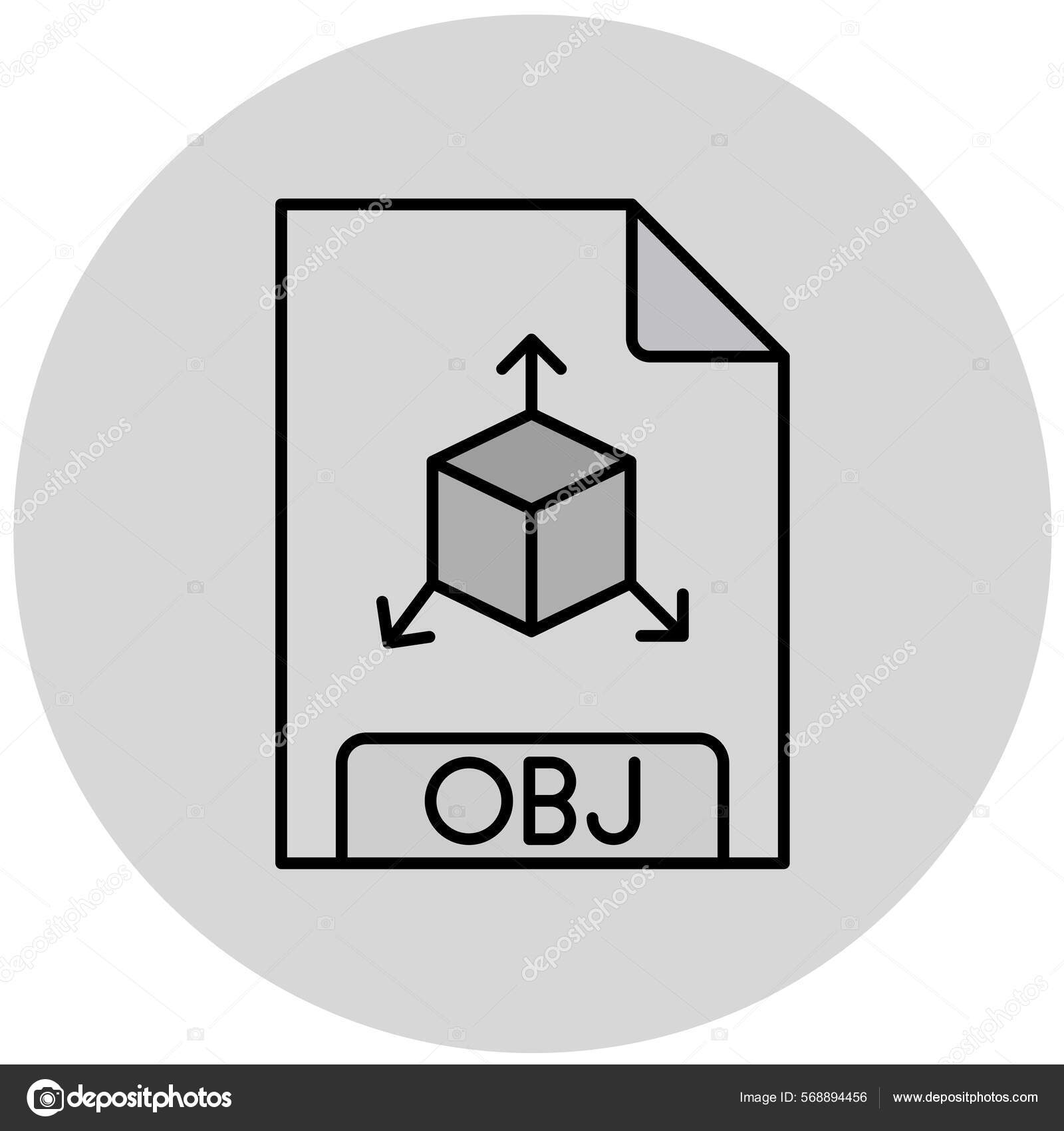 Illustration Obj File Format Icon Stock Vector by ©MuhammadAtiq 568894456