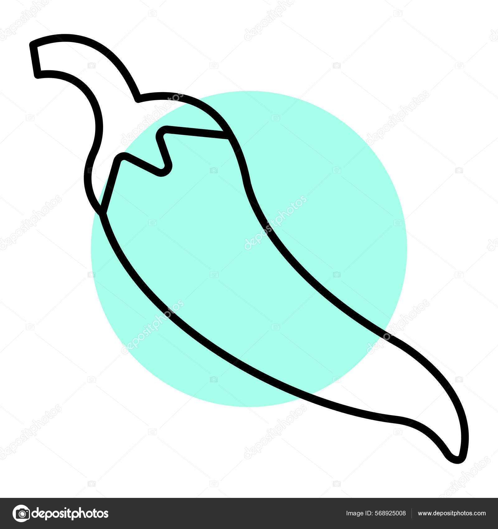 Chili Pepper Icon Outline Chilli Peppers Vector Illustration Isolated ...