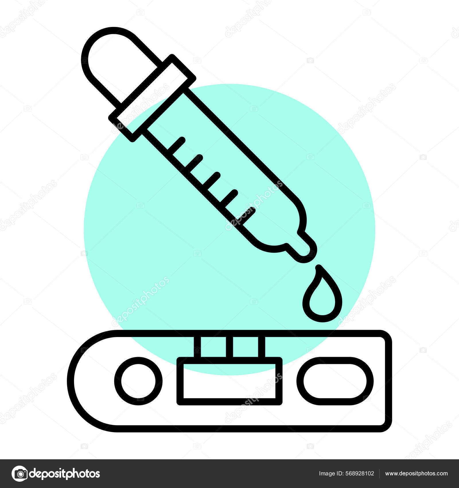 Syringe Blood Icon Vector Injection Bottle Sign Isolated Contour Symbol ...