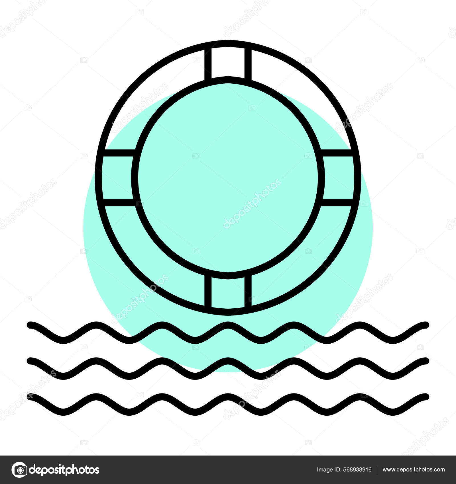 Icono Piscina Esquema Ilustración Iconos Vector Boya Vida Para Web ...