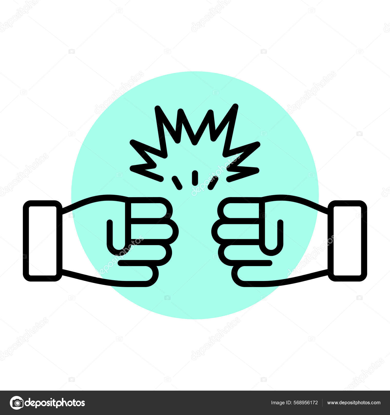 Boxing Icon Outline Hands Vector Illustration Stock Vector by ...