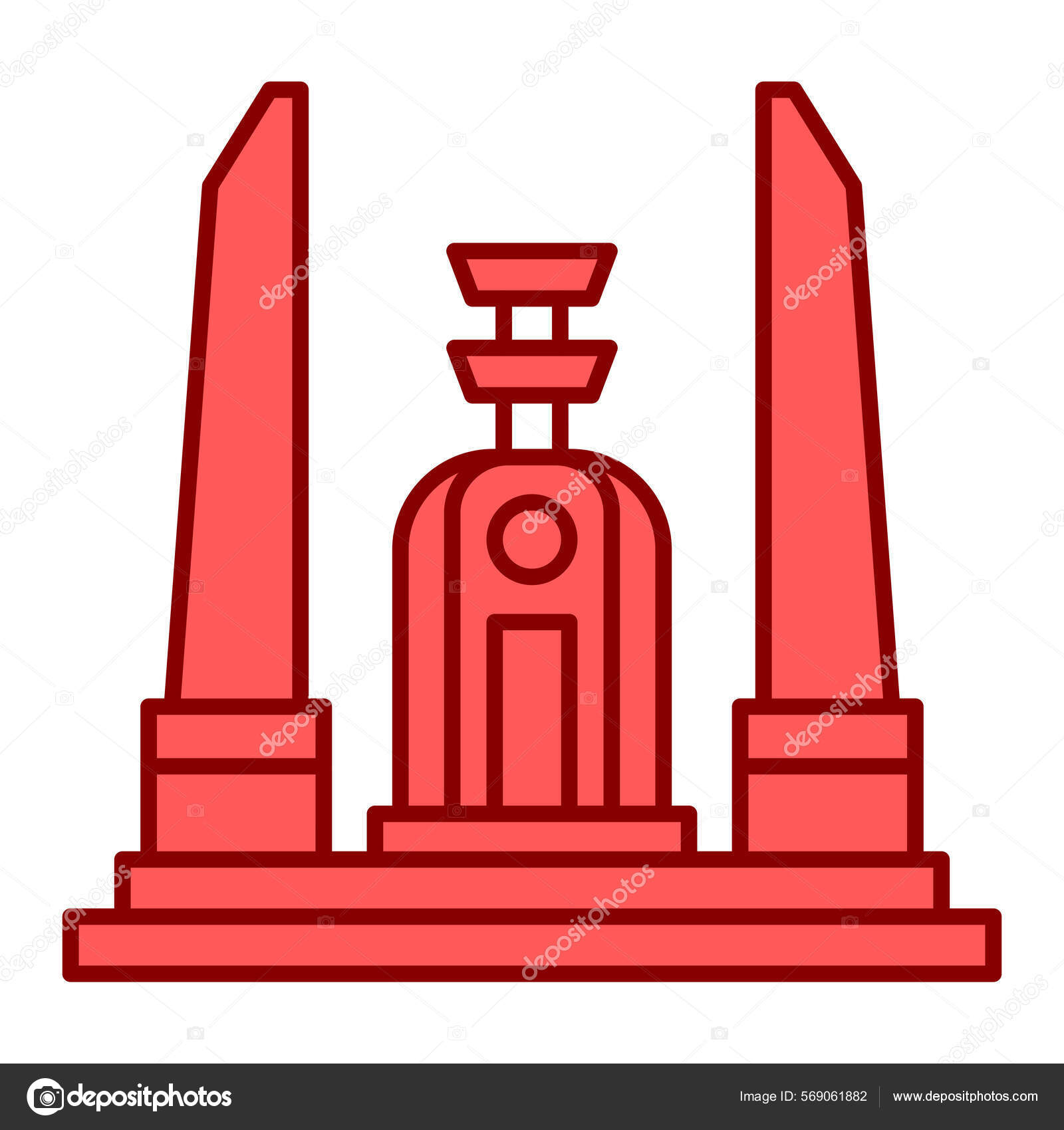 Icono Del Monumento Estilo Dibujos Animados Aislado Sobre Fondo Blanco ...