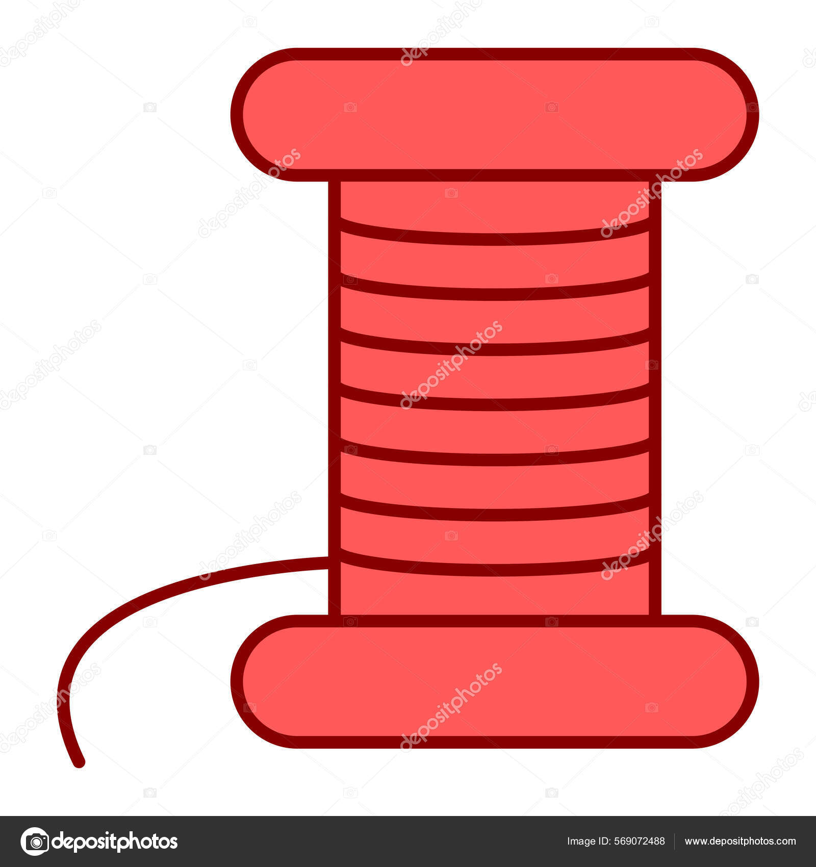 Red Thread Icon White Background Stock Illustration by ©MuhammadAtiq ...