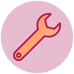 Simple Wrench Linear Thin Outline Vintage Retro Typography Offset ...