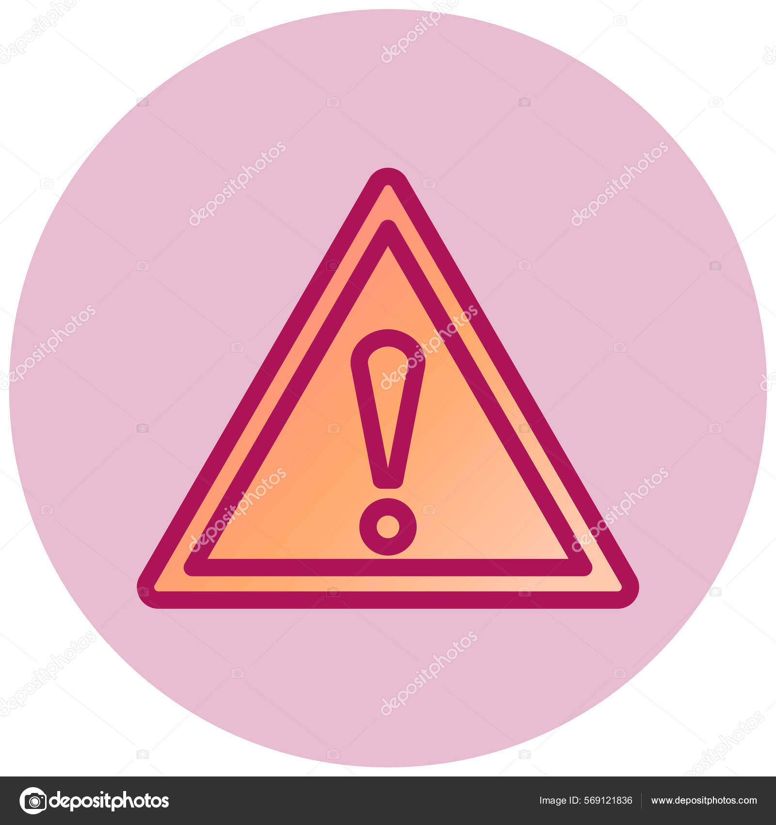 Warning Sign Simple Icon Vector Illustration Stock Vector by ...