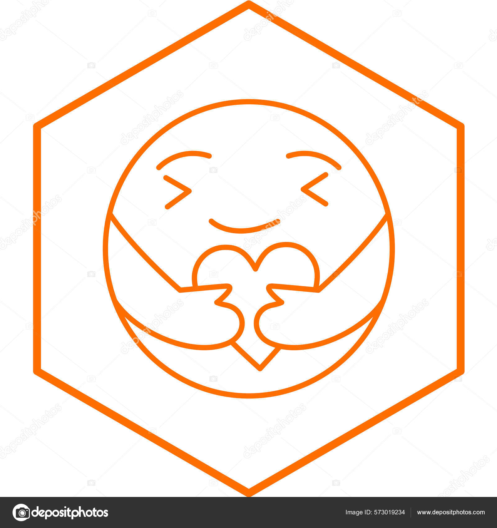 Heart Smile Face Emoticon Vector Illustration Stock Vector by ...