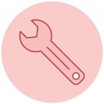 Simple Wrench Linear Thin Outline Vintage Retro Typography Offset ...