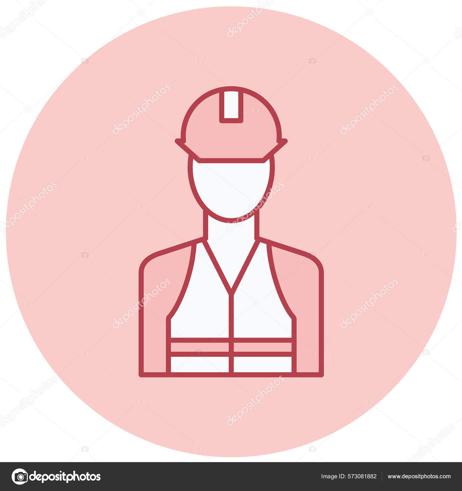 Construction Worker Icon Outline Builder Vector Illustration Symbol ...