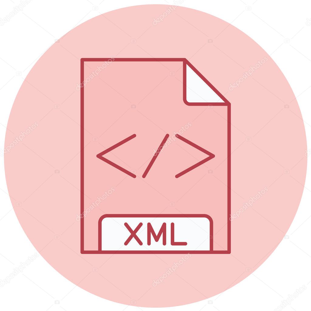 xml icono de formato de archivo, vector de ilustración 2024