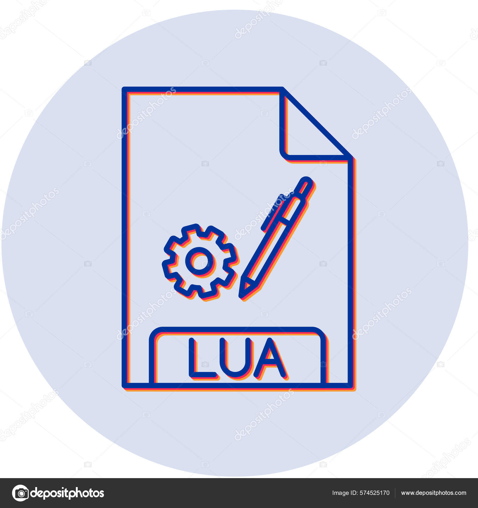 Ilustración Vectorial Del Formato Archivo Lua Vector de stock ...