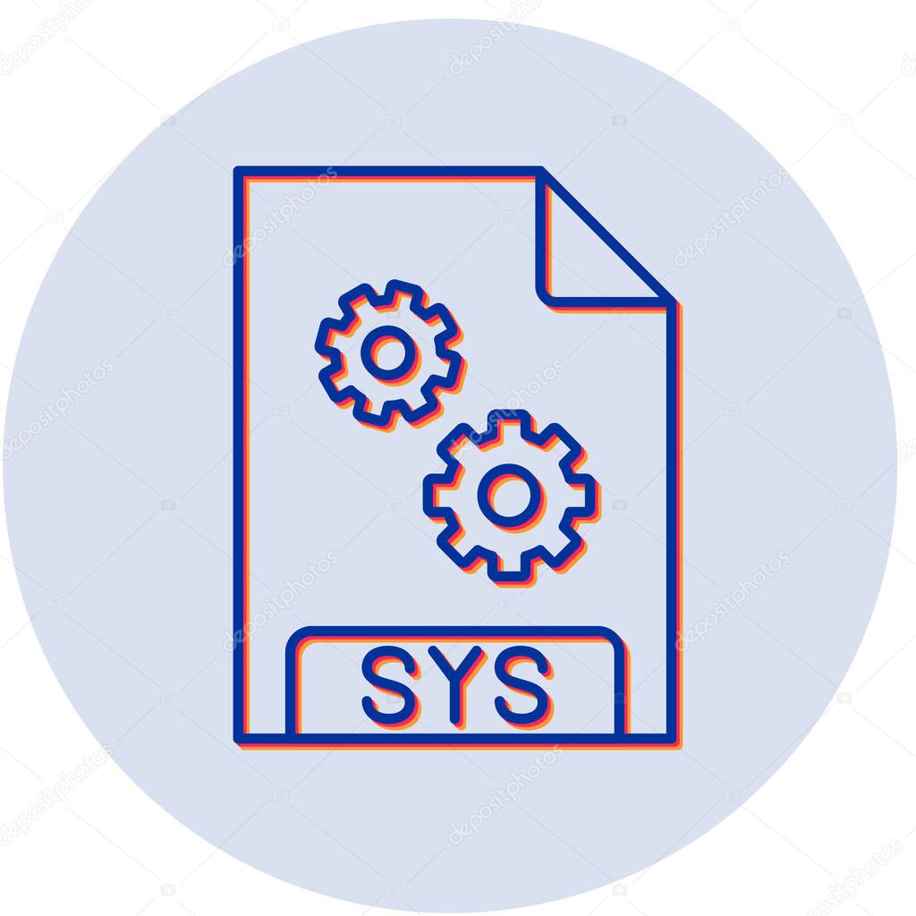 ilustración vectorial del formato de archivo SYS 2024