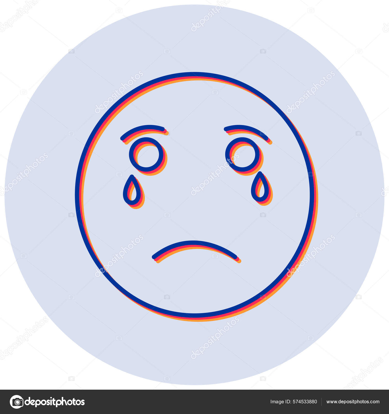 Crying Face Emoticon Icon Vector Illustration Stock Vector by ...