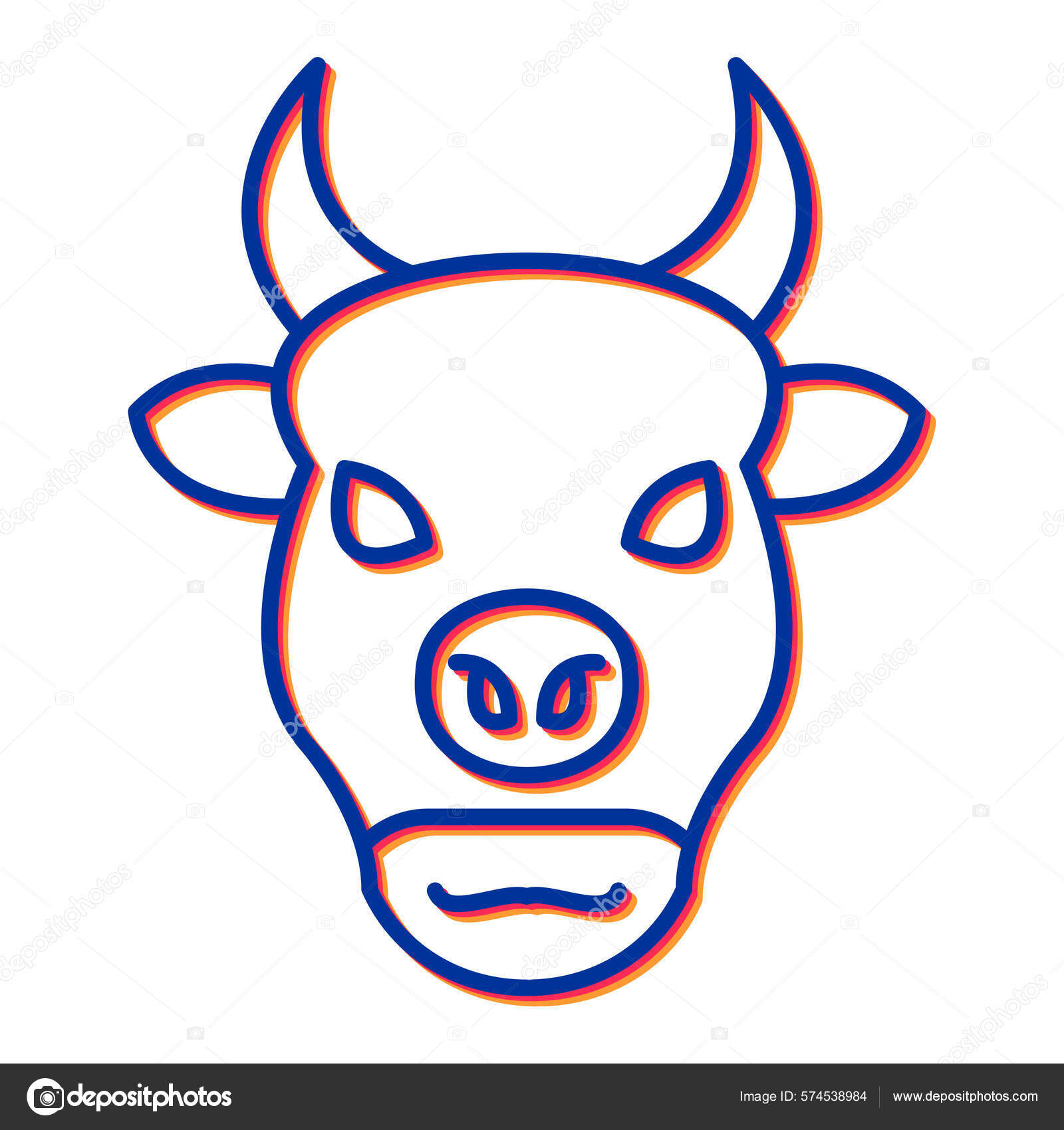 Cow Face Simple Illustration Stock Vector by ©MuhammadAtiq 574538984