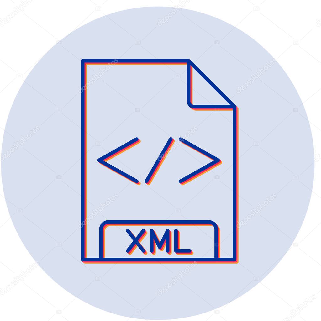 xml icono de formato de archivo, vector de ilustración 2024