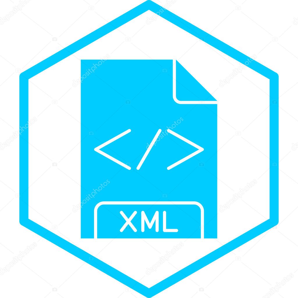 Icono de formato de archivo XML vector ilustración 2024