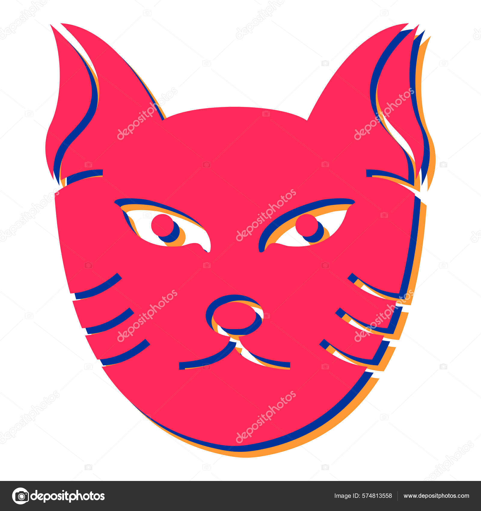 Cat Face Red Eyes Vector Illustration Stock Vector by ©MuhammadAtiq ...
