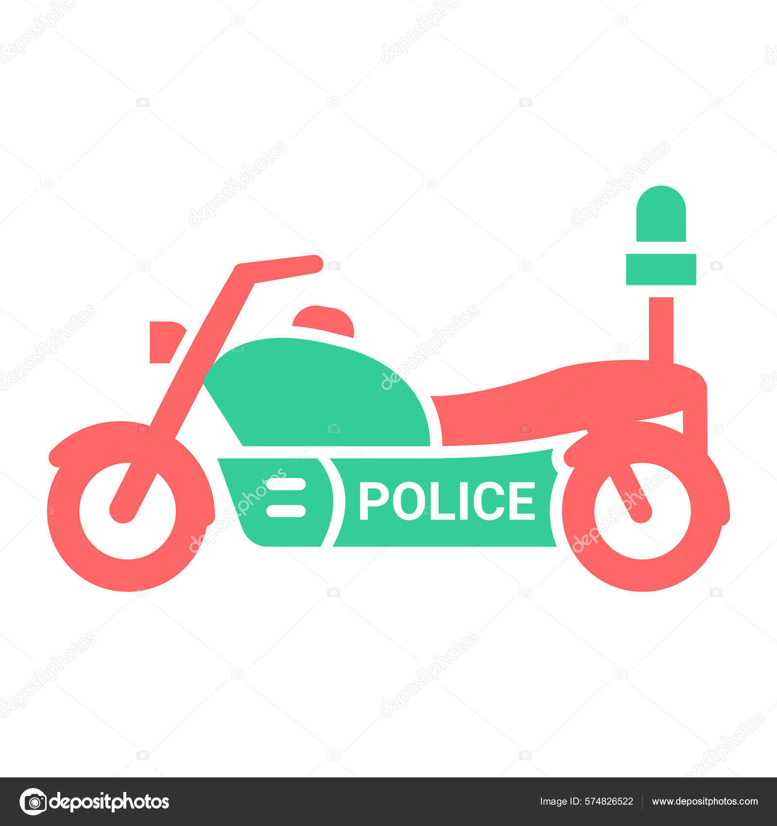 Policía Motocicleta Icono Vector Ilustración Vector de stock por ...