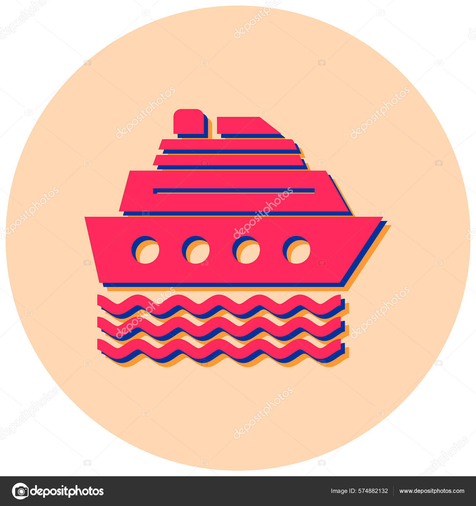 Cruise Ship Simple Illustration Stock Vector by ©MuhammadAtiq 574882132