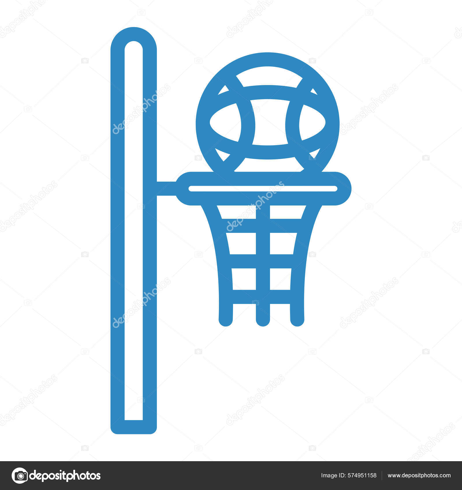 Basketball Hoop Icon Simple Illustration Volleyball Ball Vector Icons ...