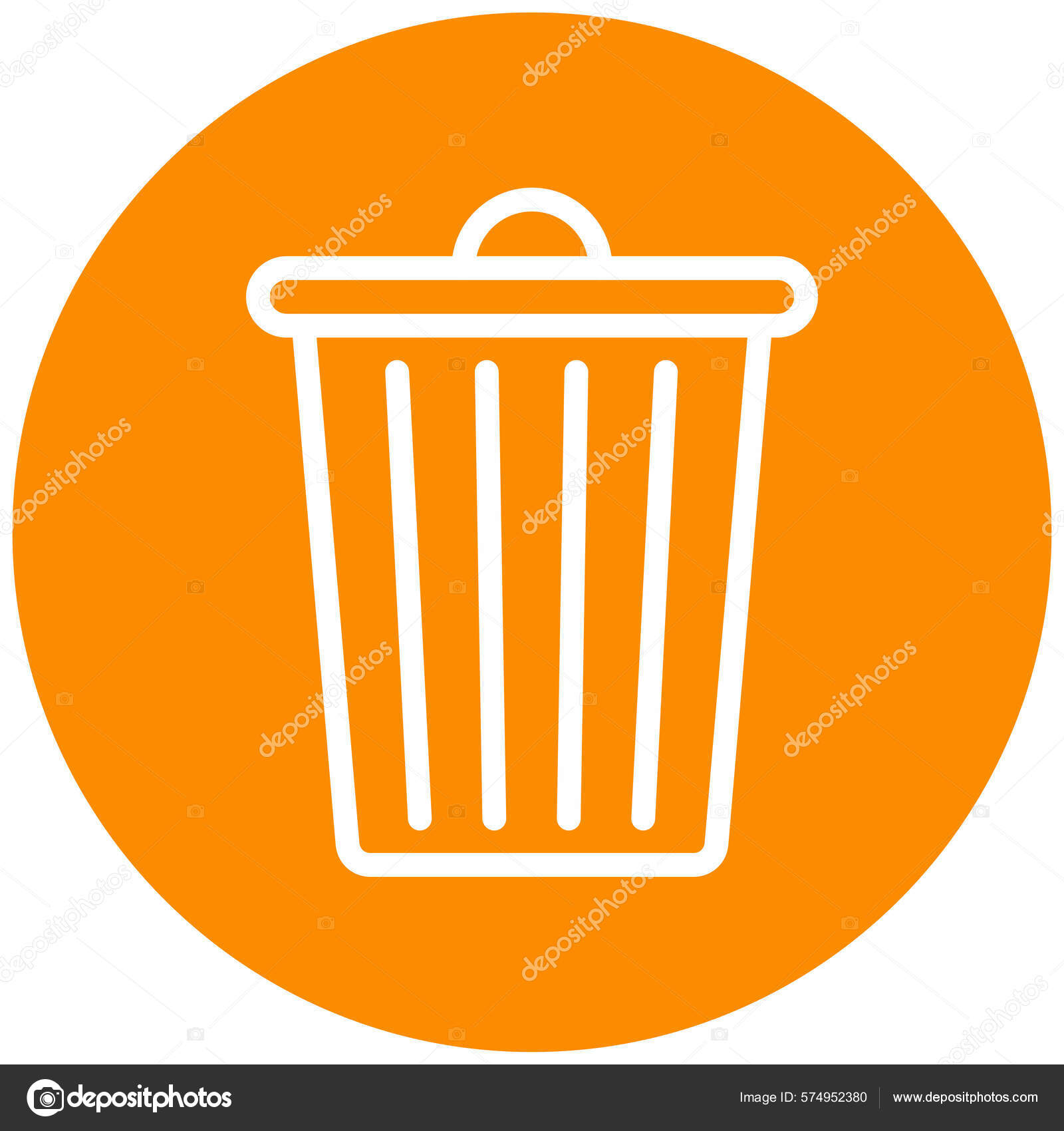 Trash Can Icon Simple Style Isolated White Background Stock Vector by ...