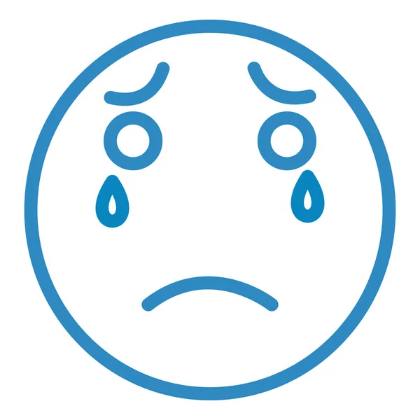 Crying Face Emoticon Icon Vector Illustration Stock Vector by ...
