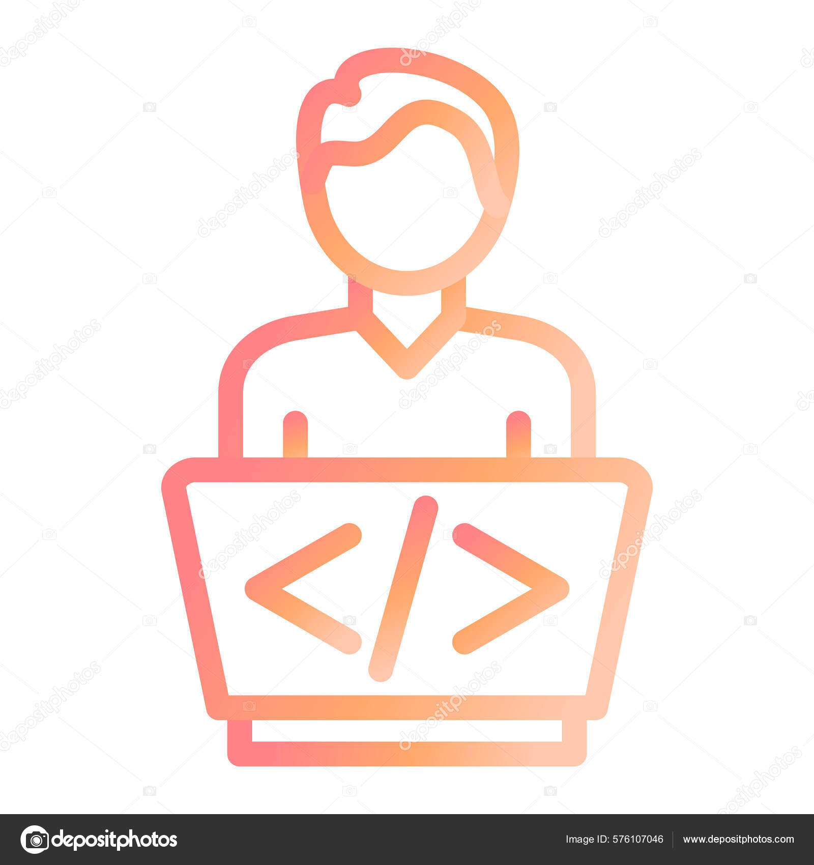 Icono Vectorial Del Programador Vector de stock #576107046 de ©MuhammadAtiq