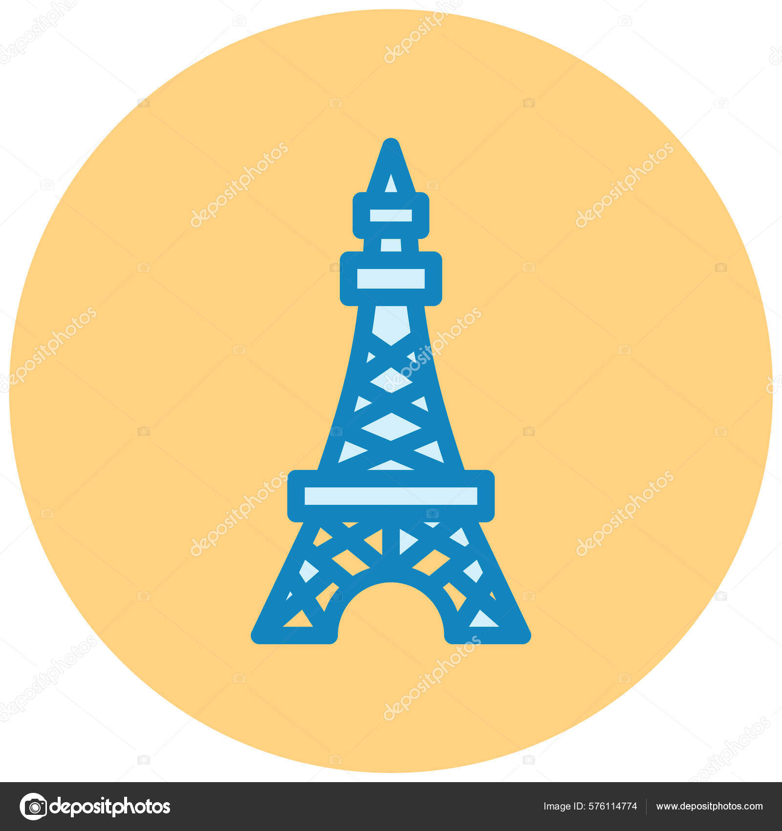 Eiffel Tower Simple Illustration Stock Vector by ©MuhammadAtiq 576114774
