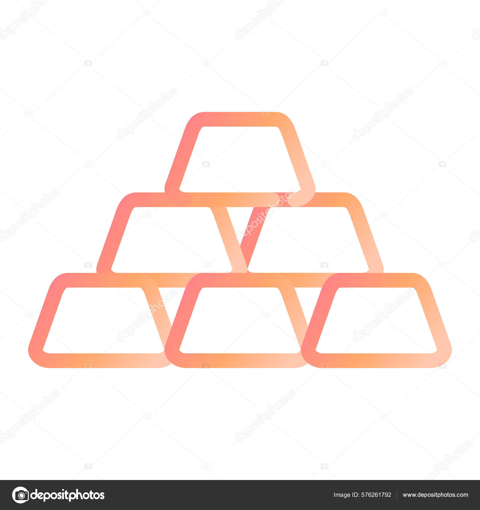 Gold Bars Icon White Background Vector Illustration Stock Vector Image ...