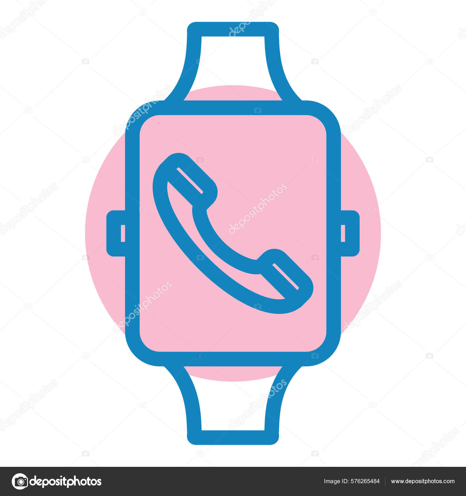 Smartwatch Con Icono Teléfono Móvil Ilustración Vectores Vector de ...