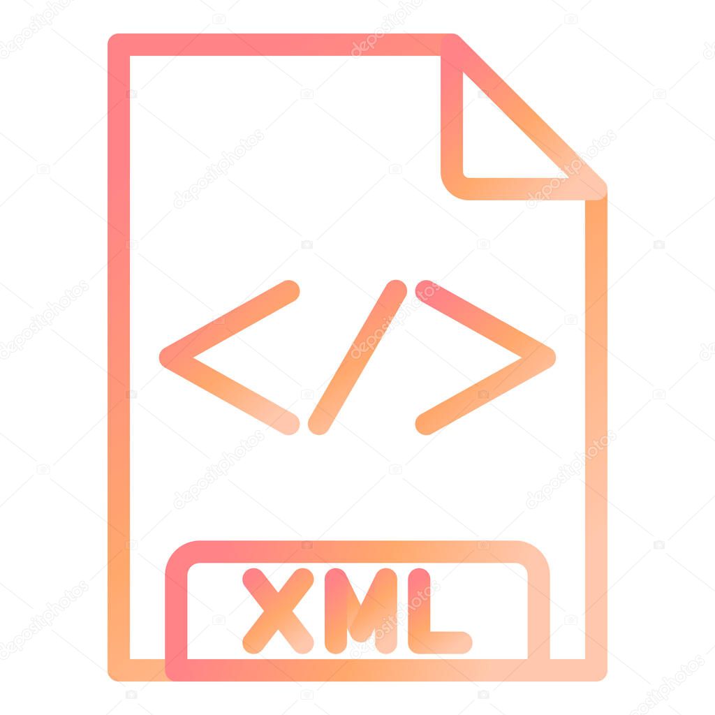 xml icono de formato de archivo, vector de ilustración 2022
