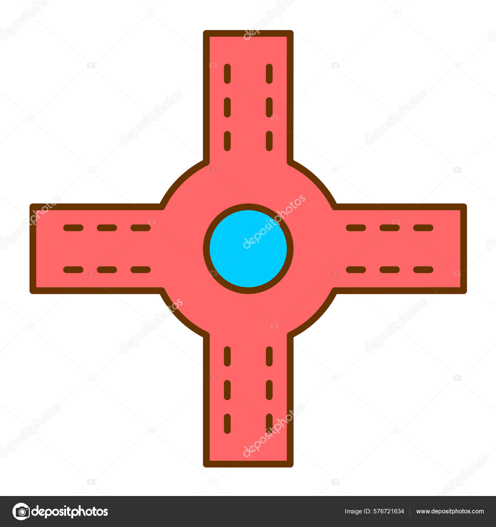 Roundabout Clipart Black And White Cross