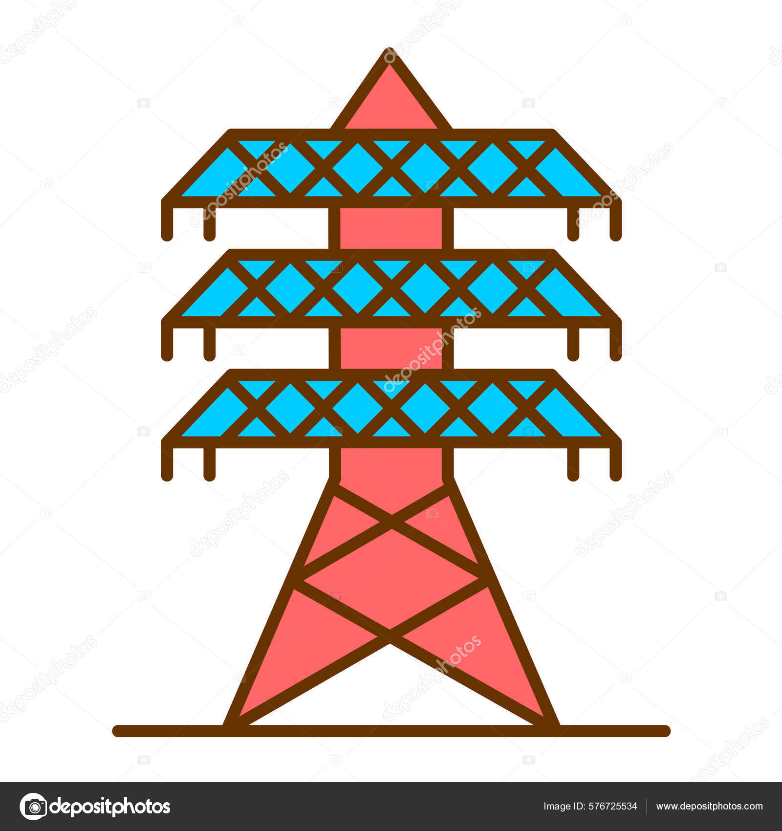 Vector Illustration Modern Architecture Technology Icon Stock Vector ...