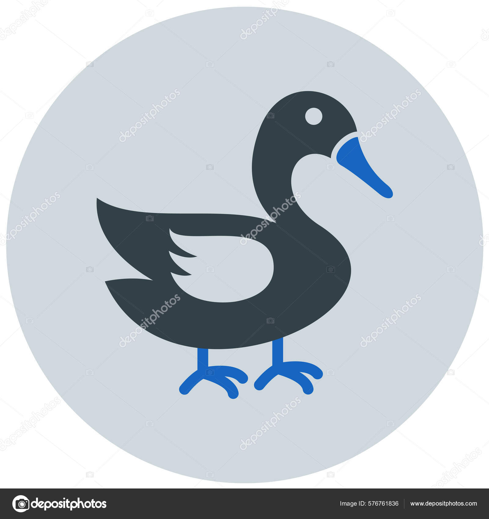 Icono De Pato Ilustración De Pato Caza Icono En Fondo Negro Para El