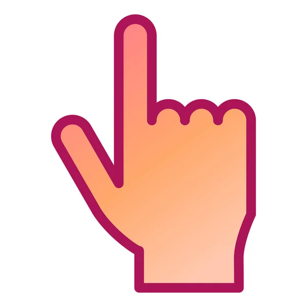 Hand Gesture Icon Outline Finger Cursor Vector Illustration Symbol Web Stock Vector by ...