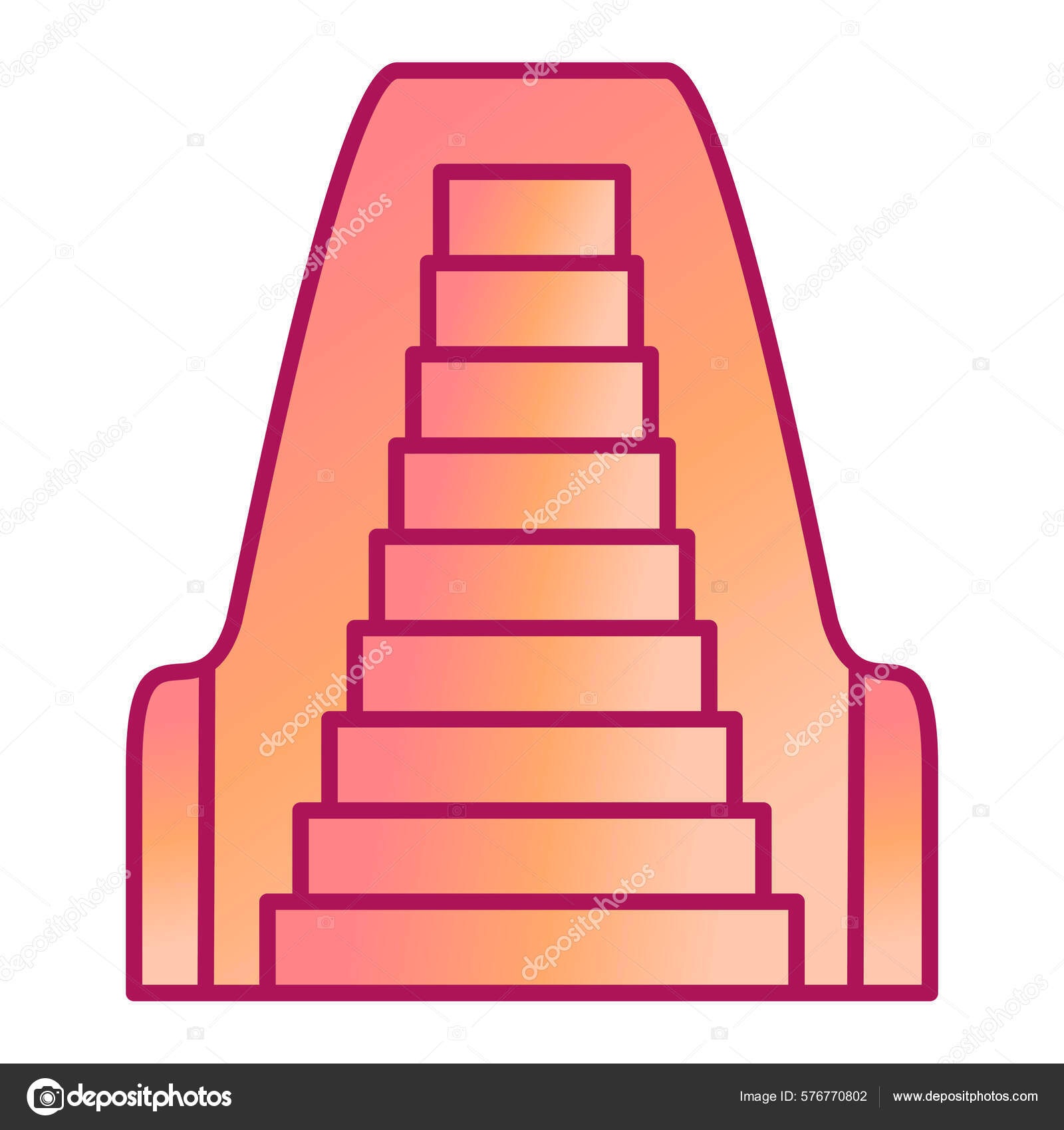 Stairs Icon Isometric Pyramid Vector Icons Web Design Isolated White ...