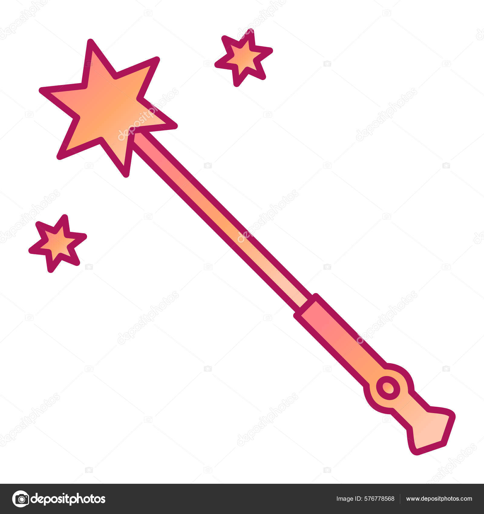 Magic Wand Star Icon White Background Line Style Vector Illustration ...