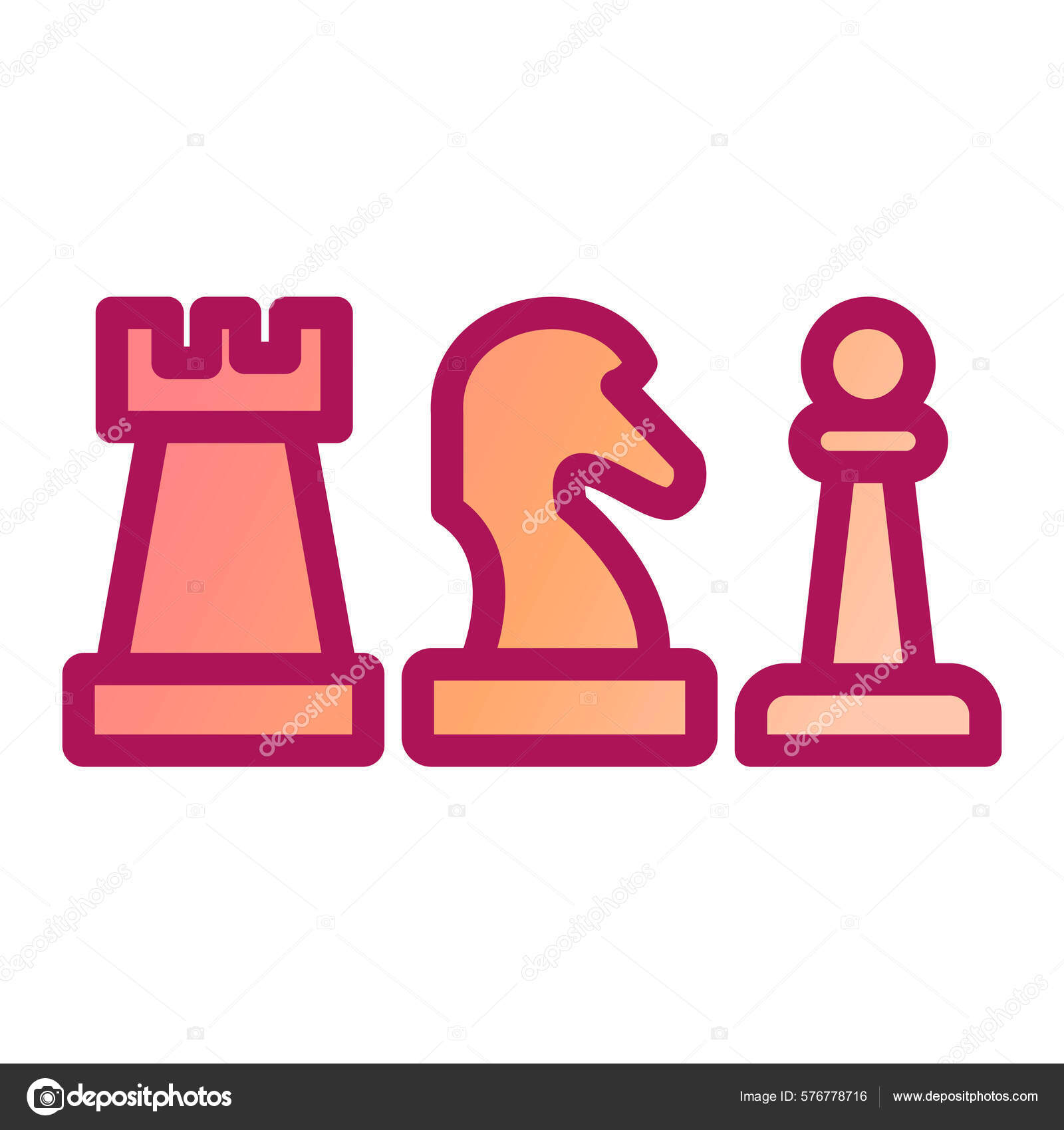 Chess Icon Vector Isolated White Background Strategy Transparent Sign ...