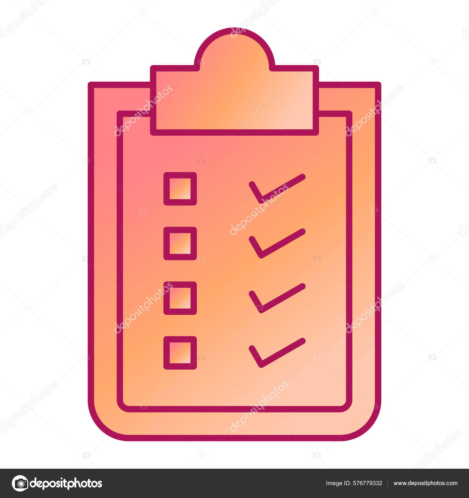 Checklist Icono Vector Ilustración Vector de stock #576779332 de ...