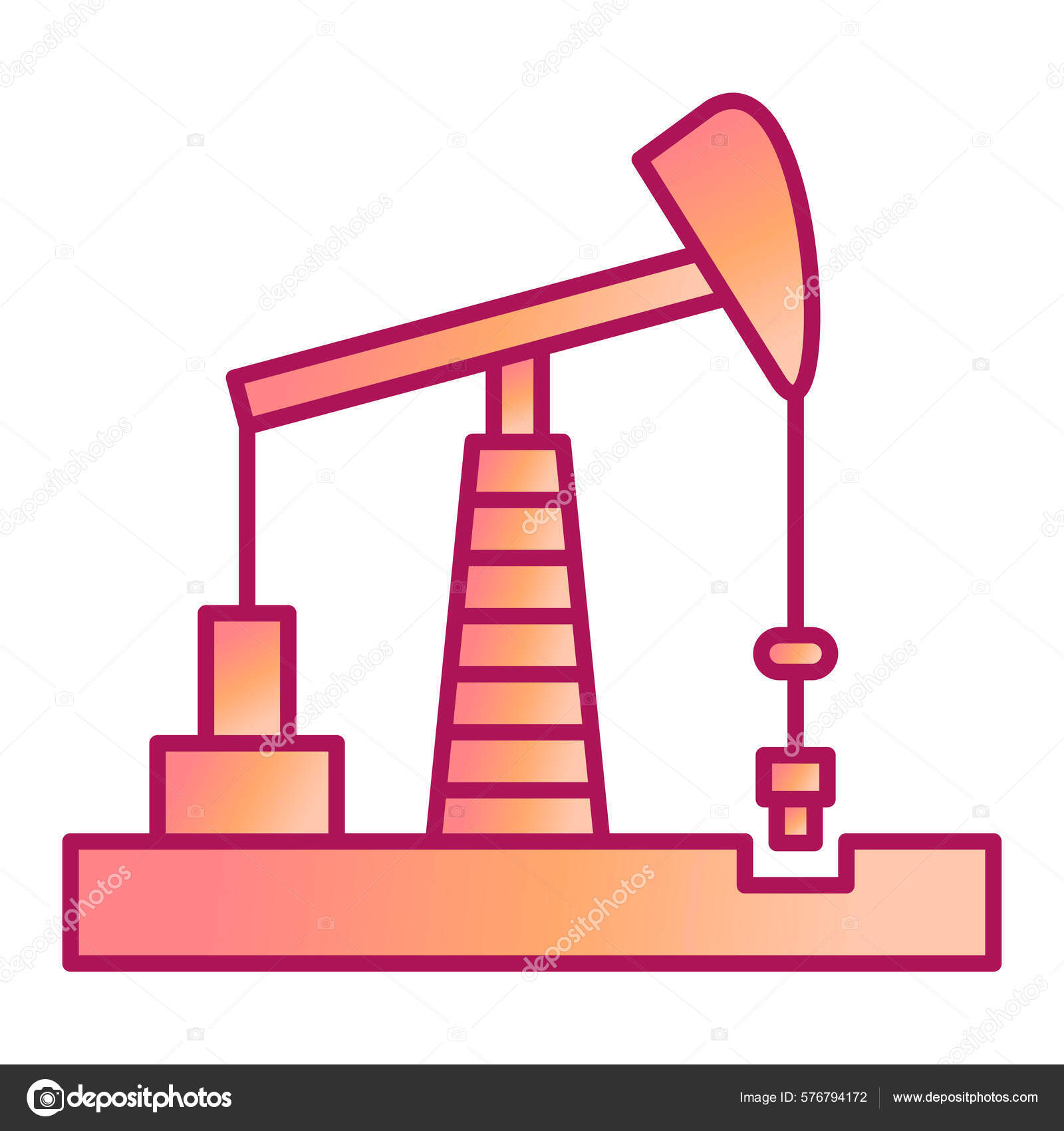 Oil Pump Icon Outline Illustration Plant Vector Icons Web Stock Vector ...