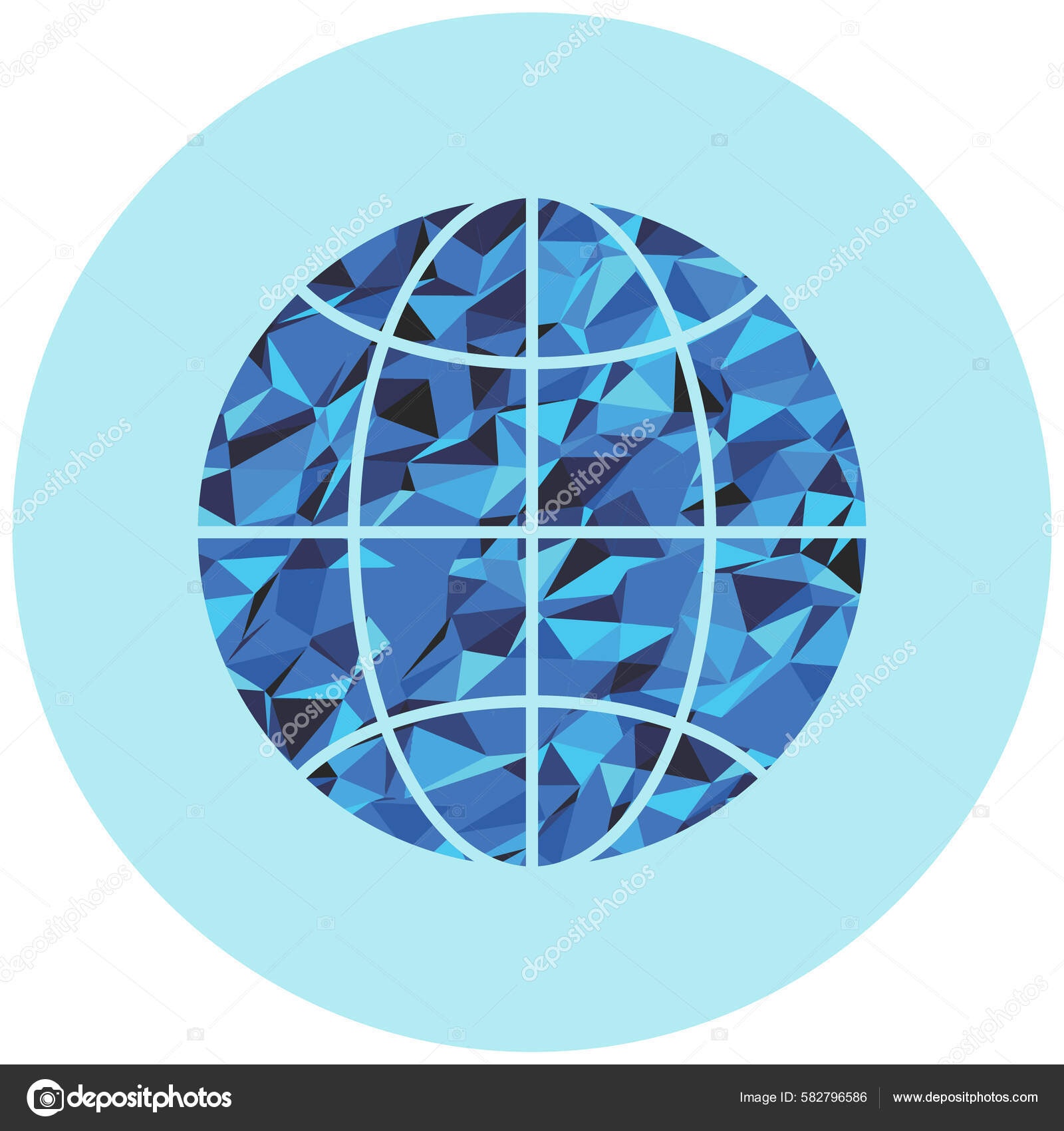 Blue Planet Earth Abstract Sphere White Background Vector Illustration ...