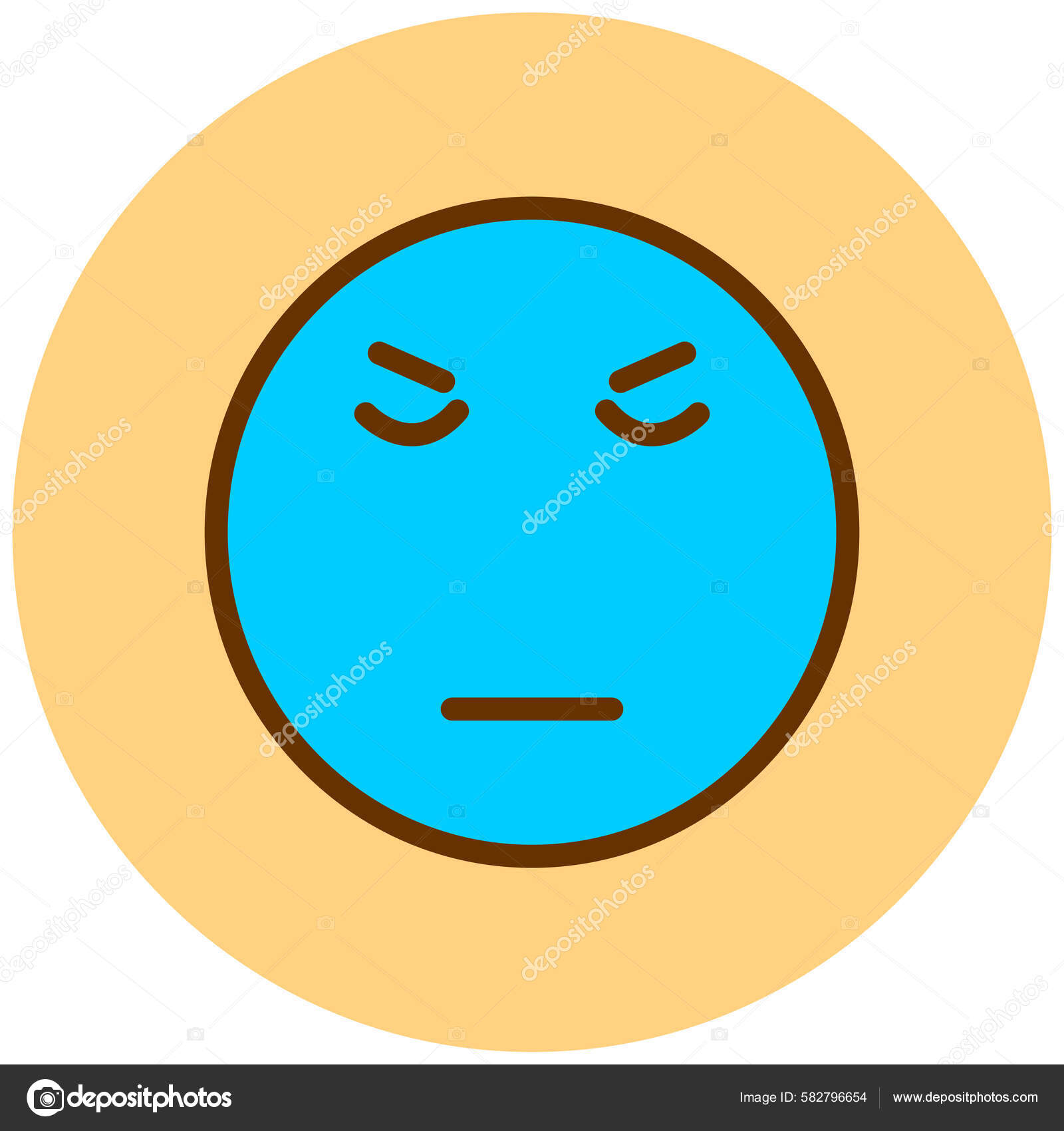 Rosto De Emoticon Nervoso