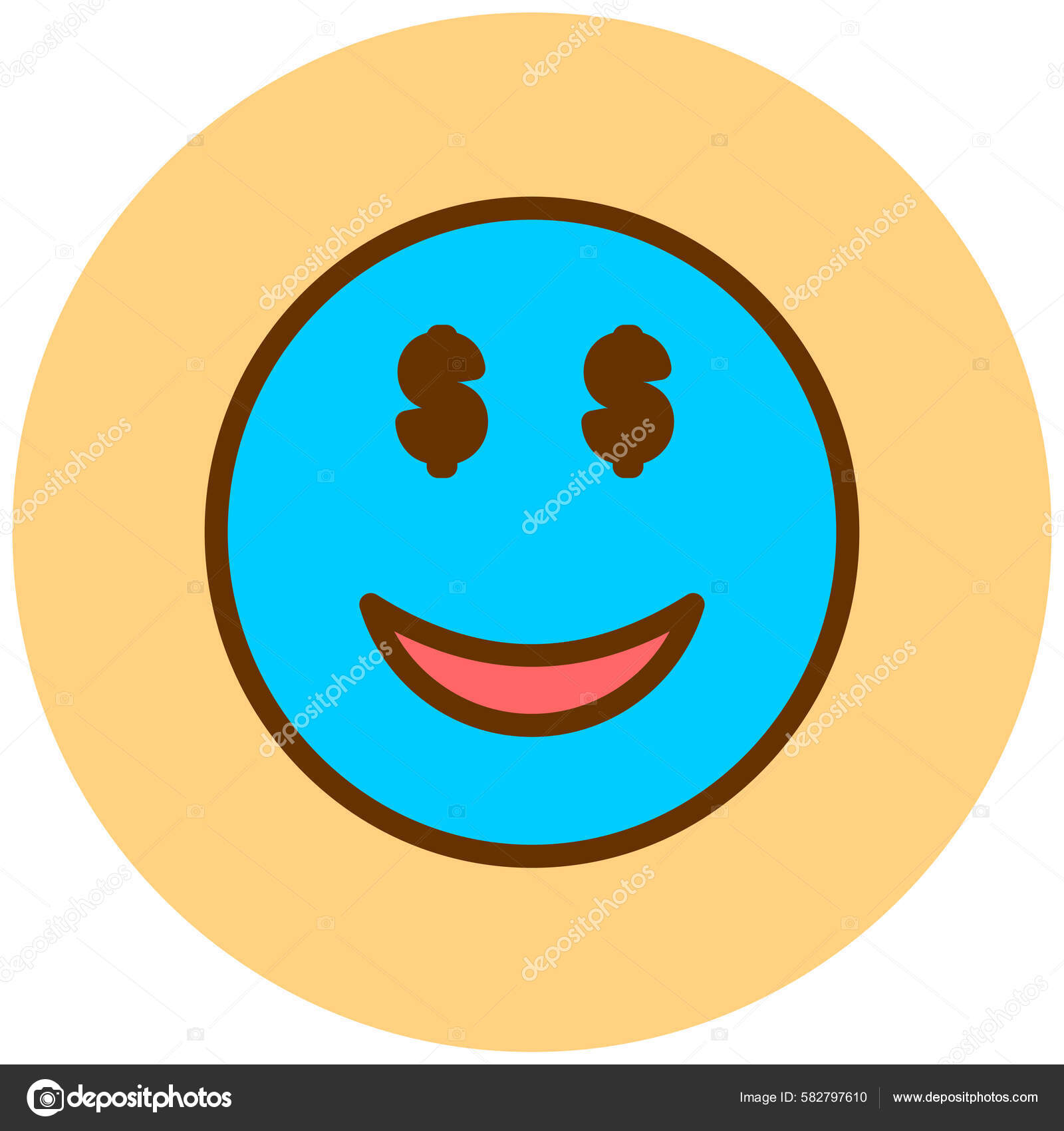 Cara Sonriente Emoticono Vector Ilustración Vector de stock por ...