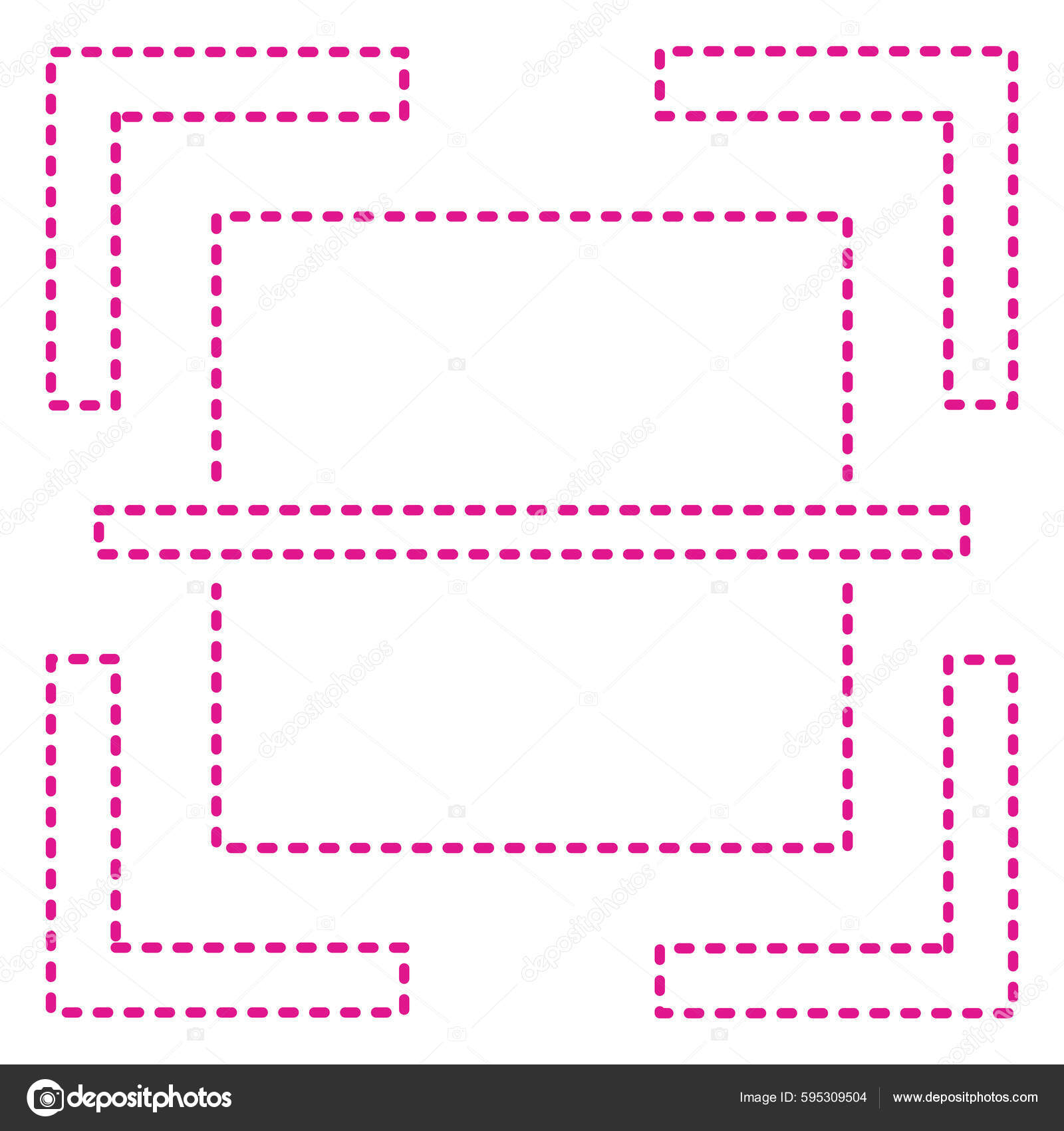 Dotted Line Rectangle Frame Vector Illustration Stock Vector by ...